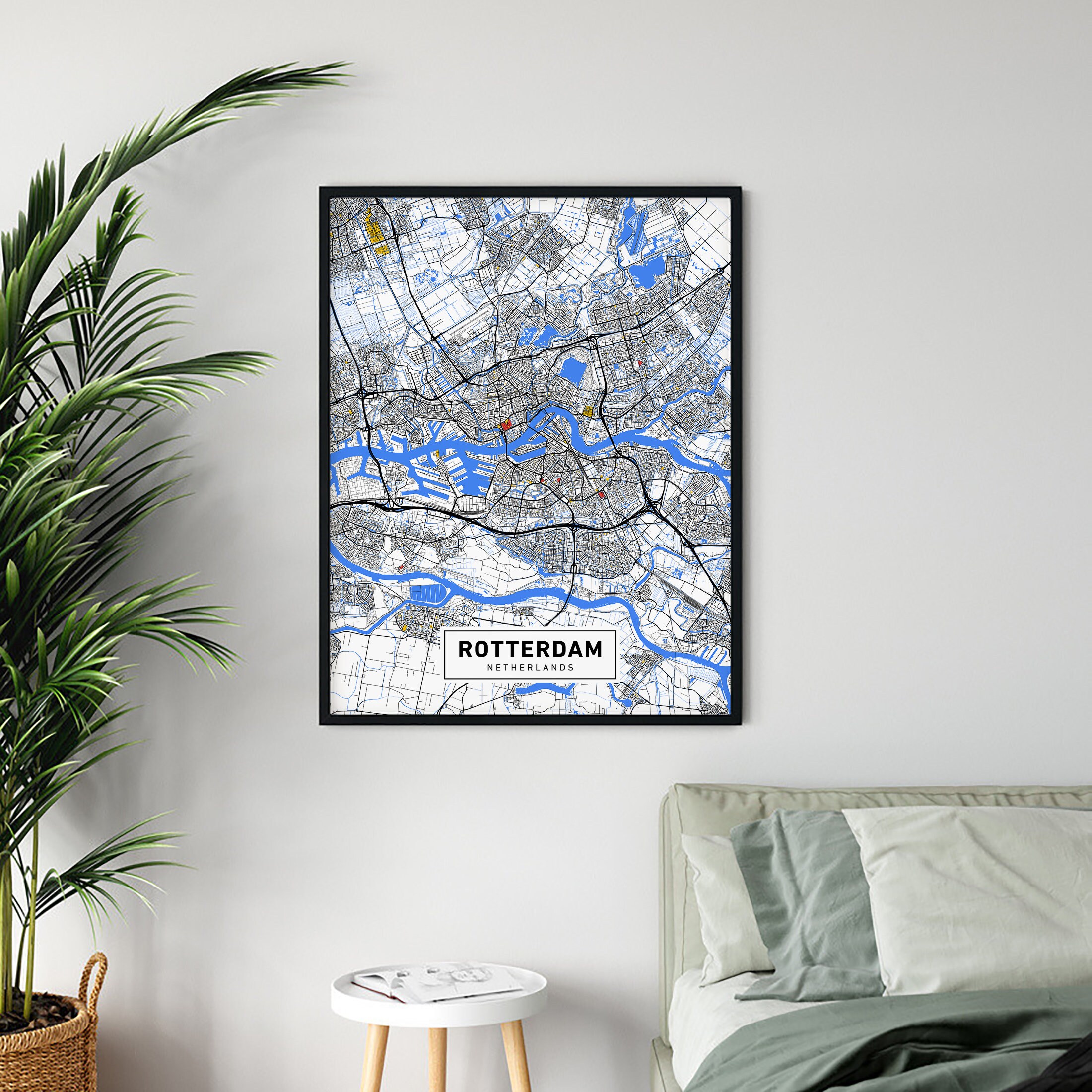 Rotterdam Map Rotterdam Netherlands Map Rotterdam Print - Etsy