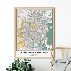 Colorado Springs Map Print, Street Names Colorado Springs Print, Map of ...