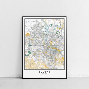 Eugene Map Print, Street Names Eugene Print, Printable Map of Eugene ...