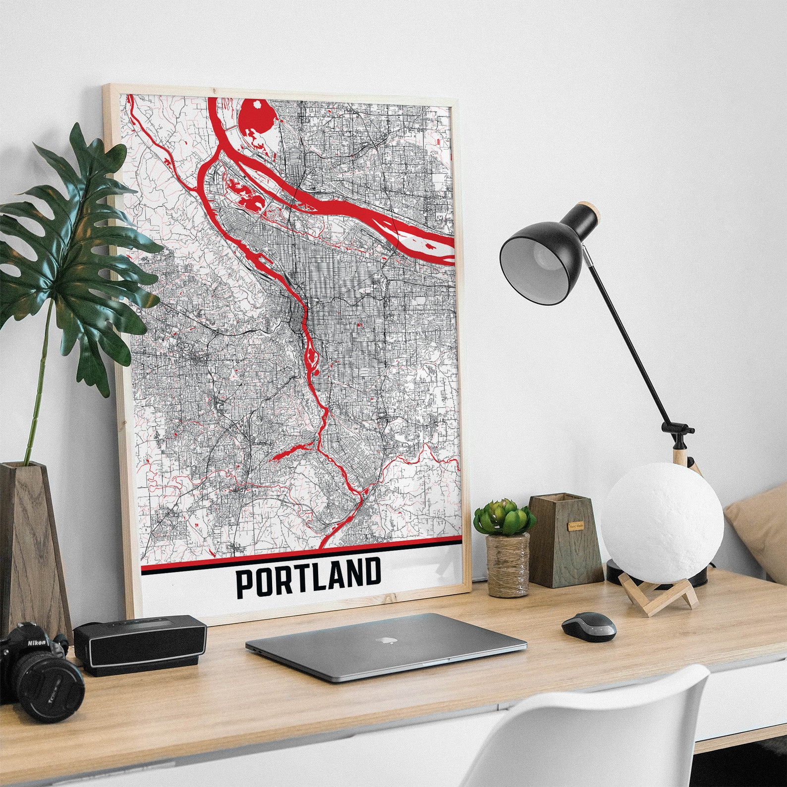 Portland Map Print Portland Oregon Map Wall Art Portland - Etsy