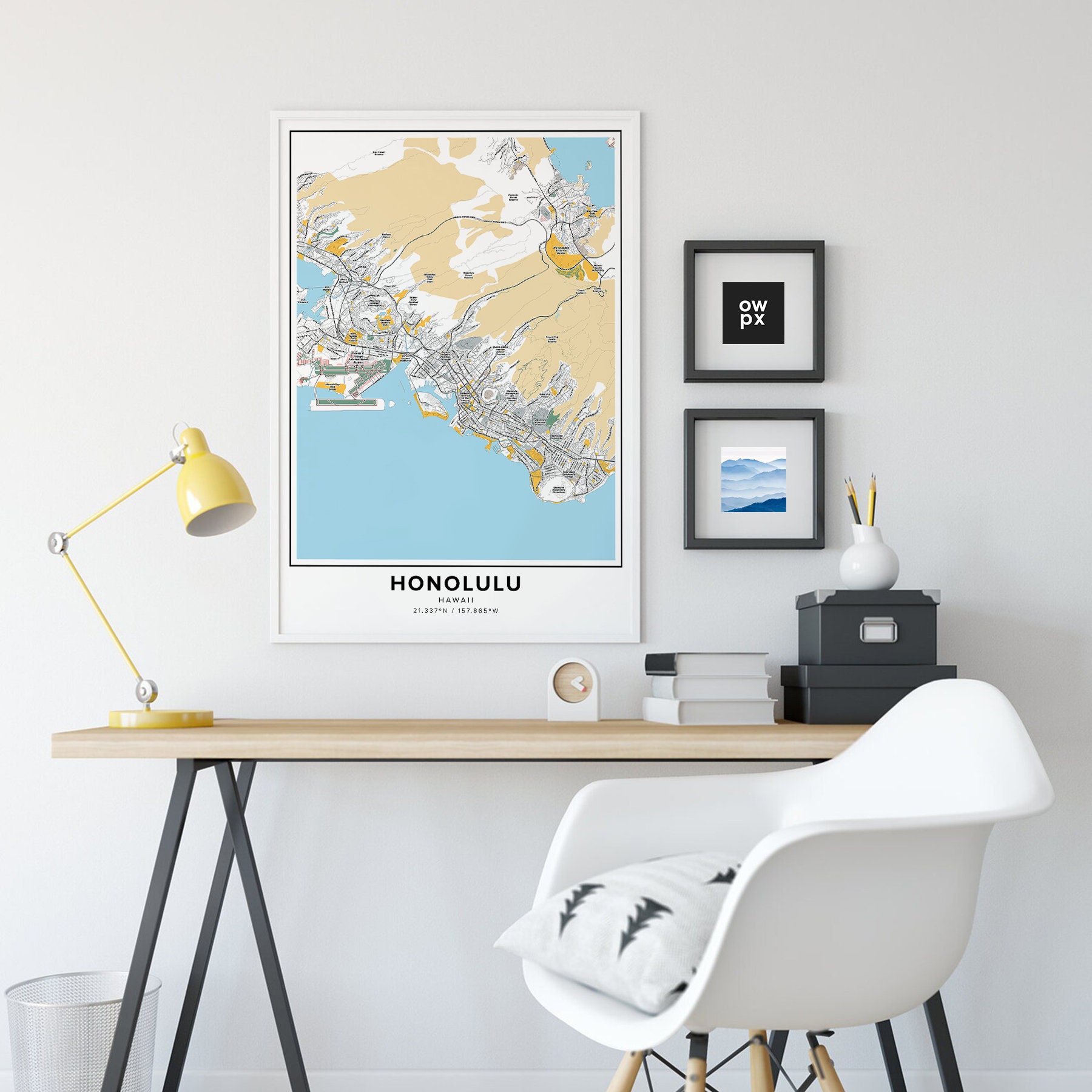 Honolulu Map Print, Street Names Honolulu Print, Printable Map of ...
