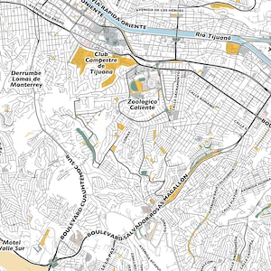 Tijuana Map Print, Street Names Tijuana Print, Printable Map of Tijuana ...