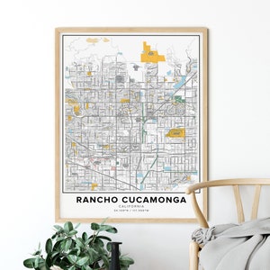 Rancho Cucamonga Map Print, Street Names Rancho Cucamonga Print, City ...