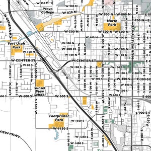 Provo Map Print, Street Names Provo Print, Printable Map of Provo, City ...