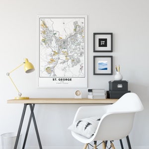 St George Map Print, Street Names St George Print, Printable Map of St ...