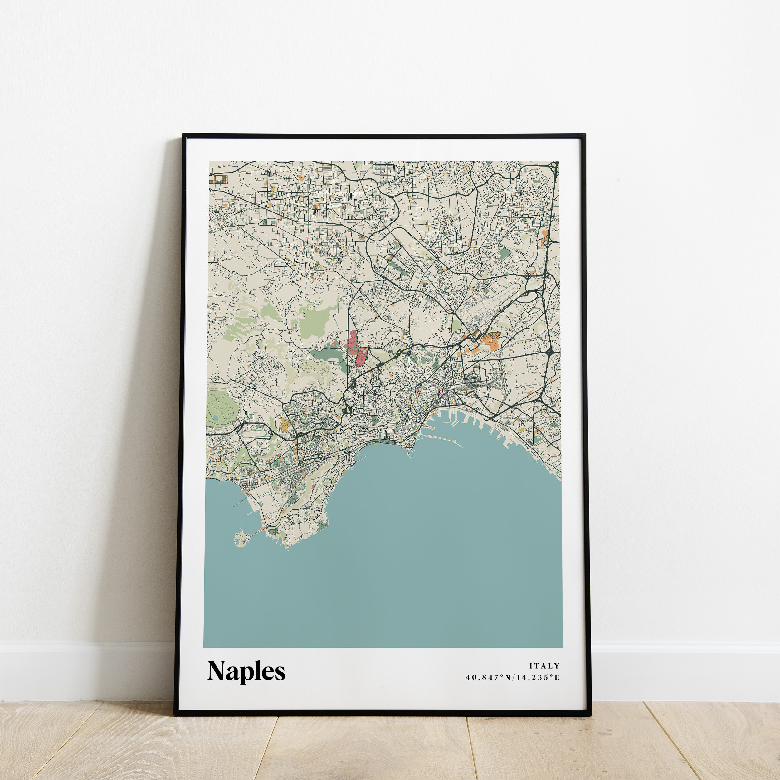 Naples Print Map, Retro Charm Naples Map Poster, Vintage Naples Streets ...