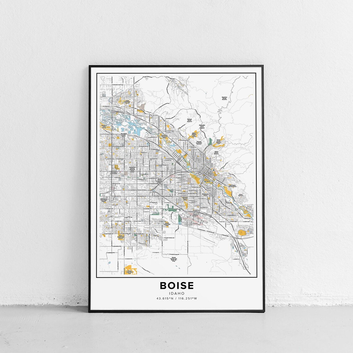 Boise Map Print Street Names Boise Print Printable Map of - Etsy