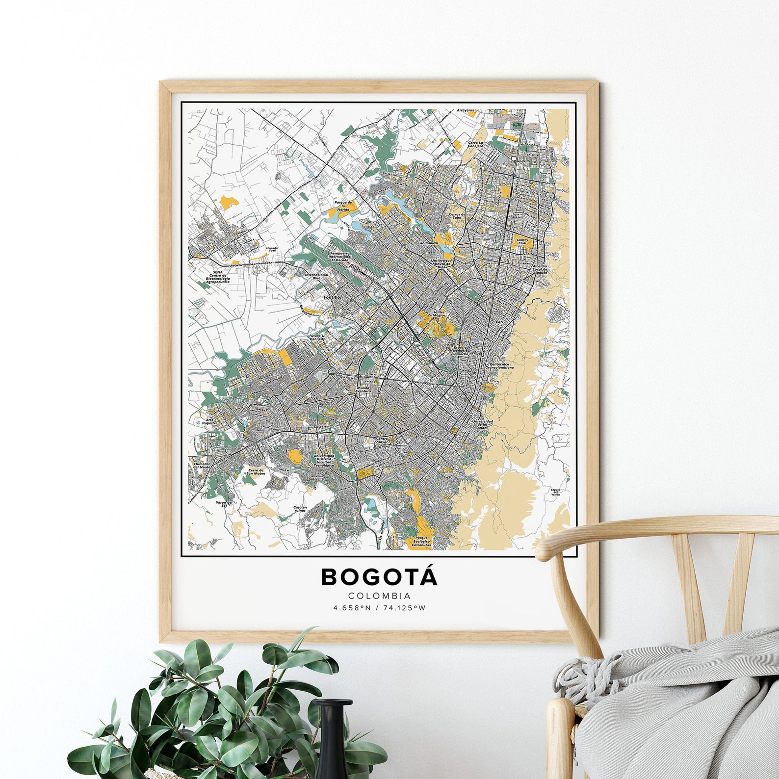 Bogotá Map Print, Street Names Bogota Print, Printable Map of Bogotá ...