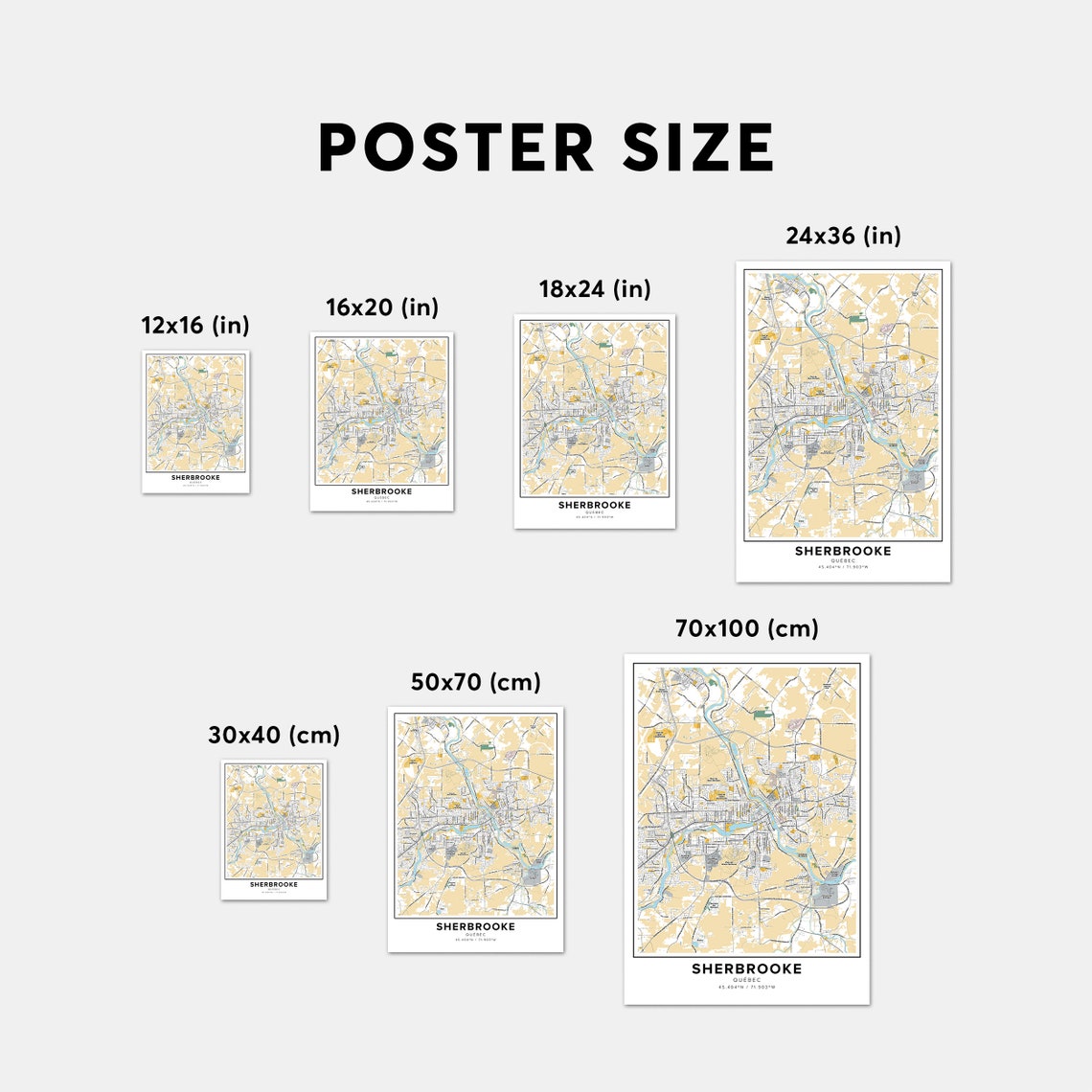Sherbrooke Map Print, Street Names Sherbrooke Print, Printable Map of ...