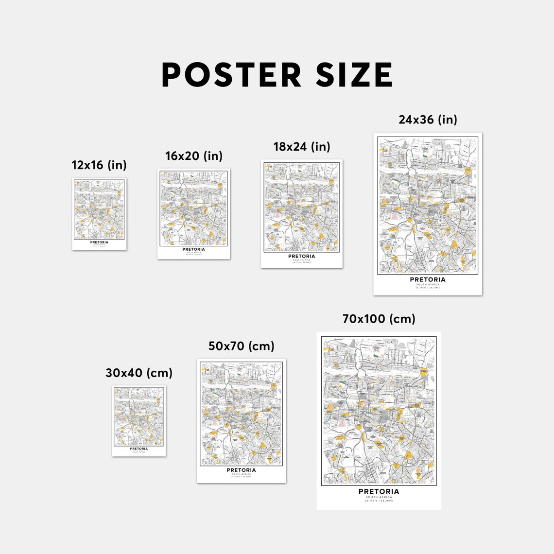 Pretoria Map Print, Street Names Pretoria Print, Printable Map of ...