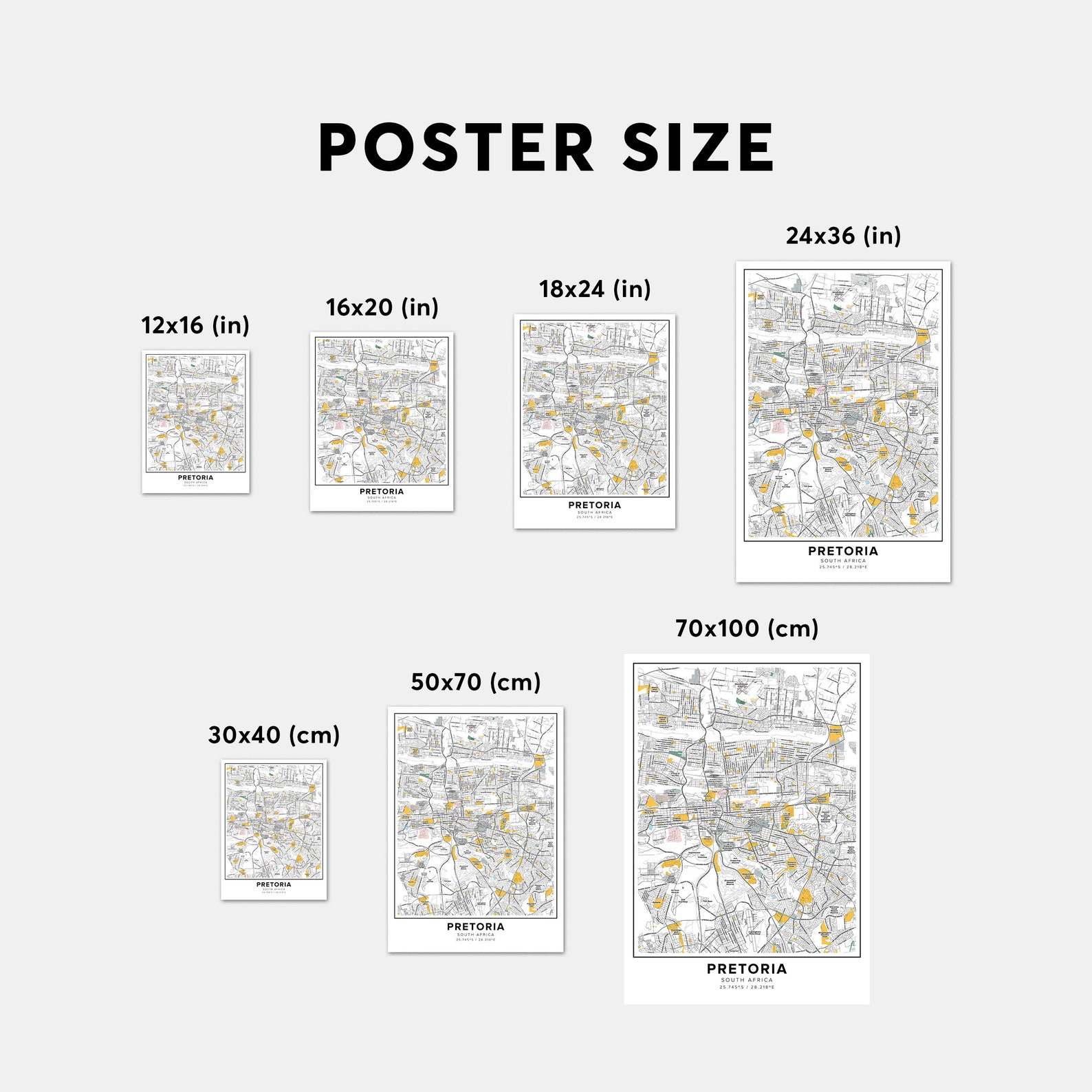 Pretoria Map Print, Street Names Pretoria Print, Printable Map of ...