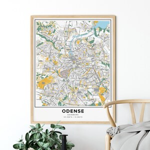 Odense Map Print, Street Names Odense Print, Printable Map of Odense ...