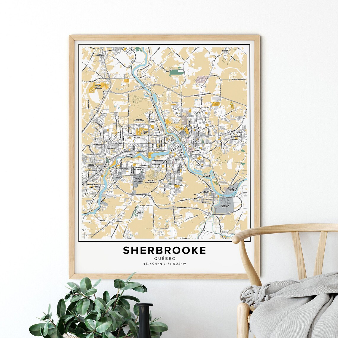 Sherbrooke Map Print, Street Names Sherbrooke Print, Printable Map of ...