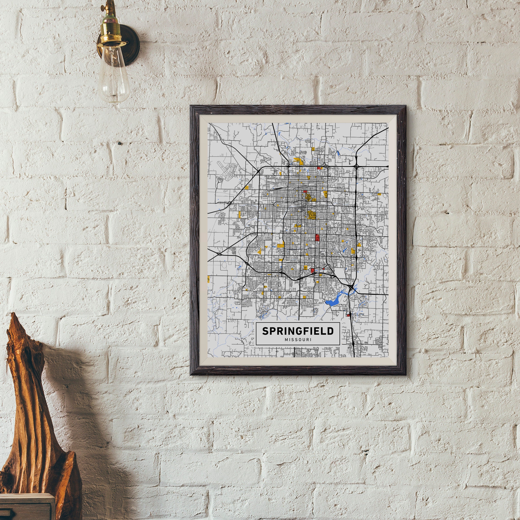 Mapa de Springfield Mapa de Springfield Missouri Springfield - Etsy México