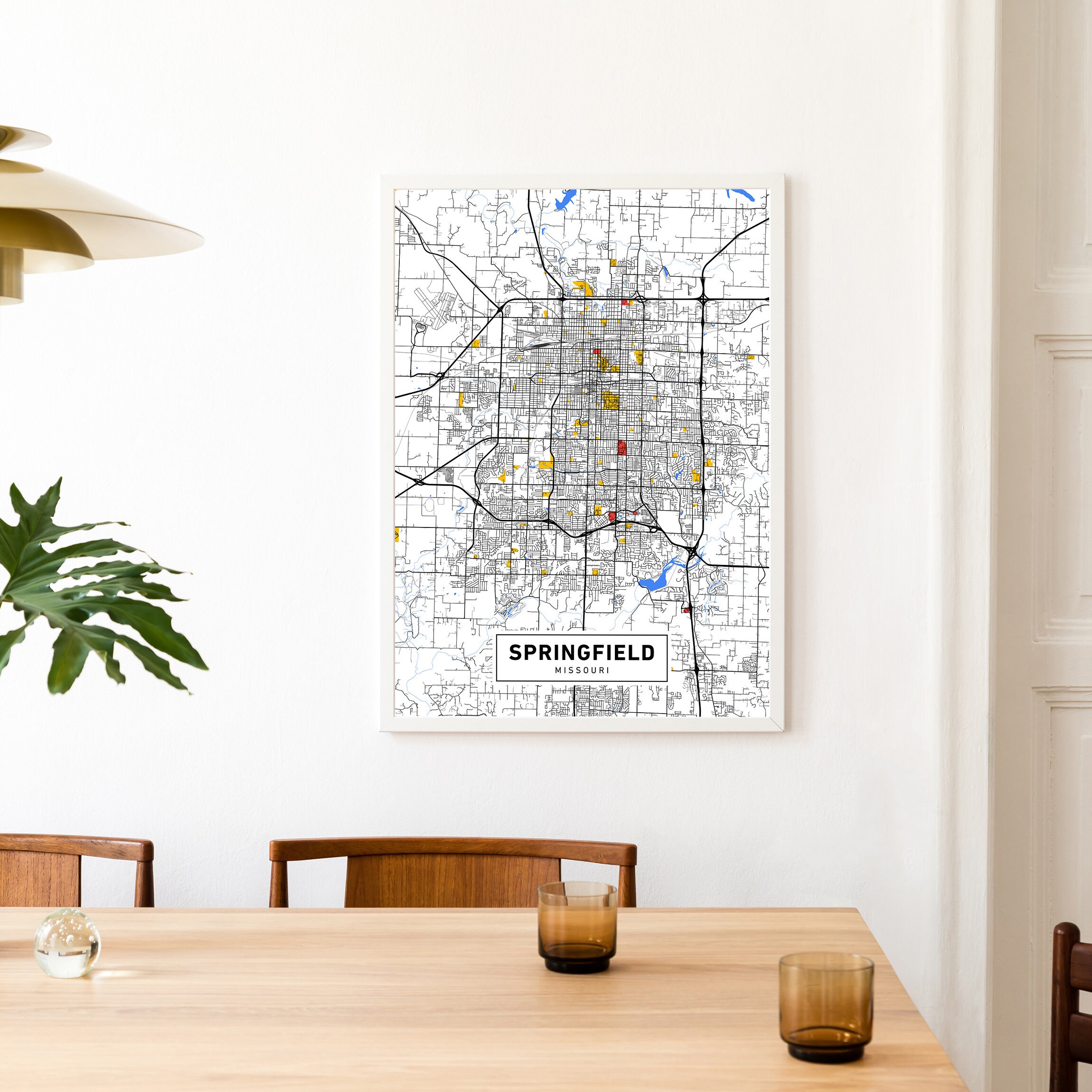 Springfield Map Springfield Missouri Map Springfield Print - Etsy