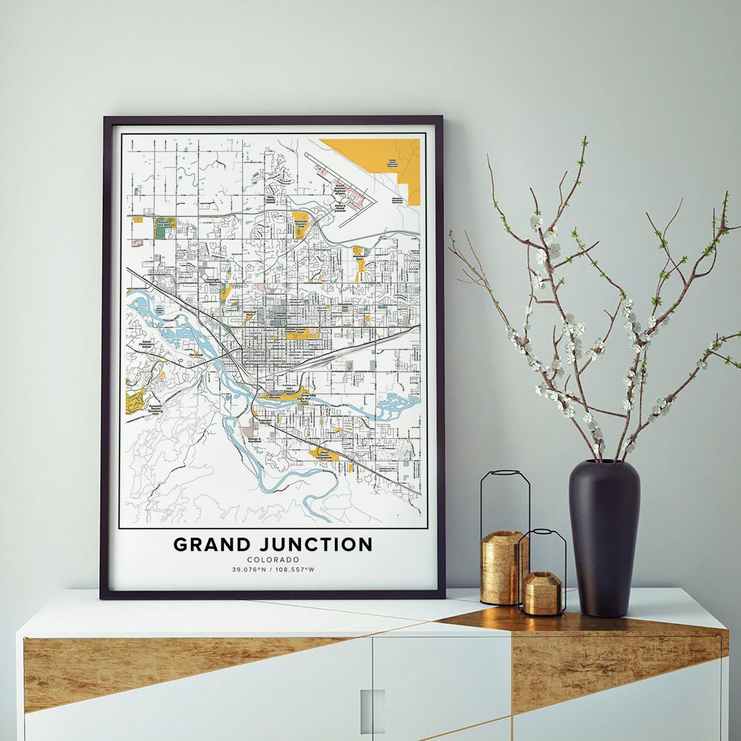 Grand Junction Map Print, Street Names Grand Junction Print, Map of ...