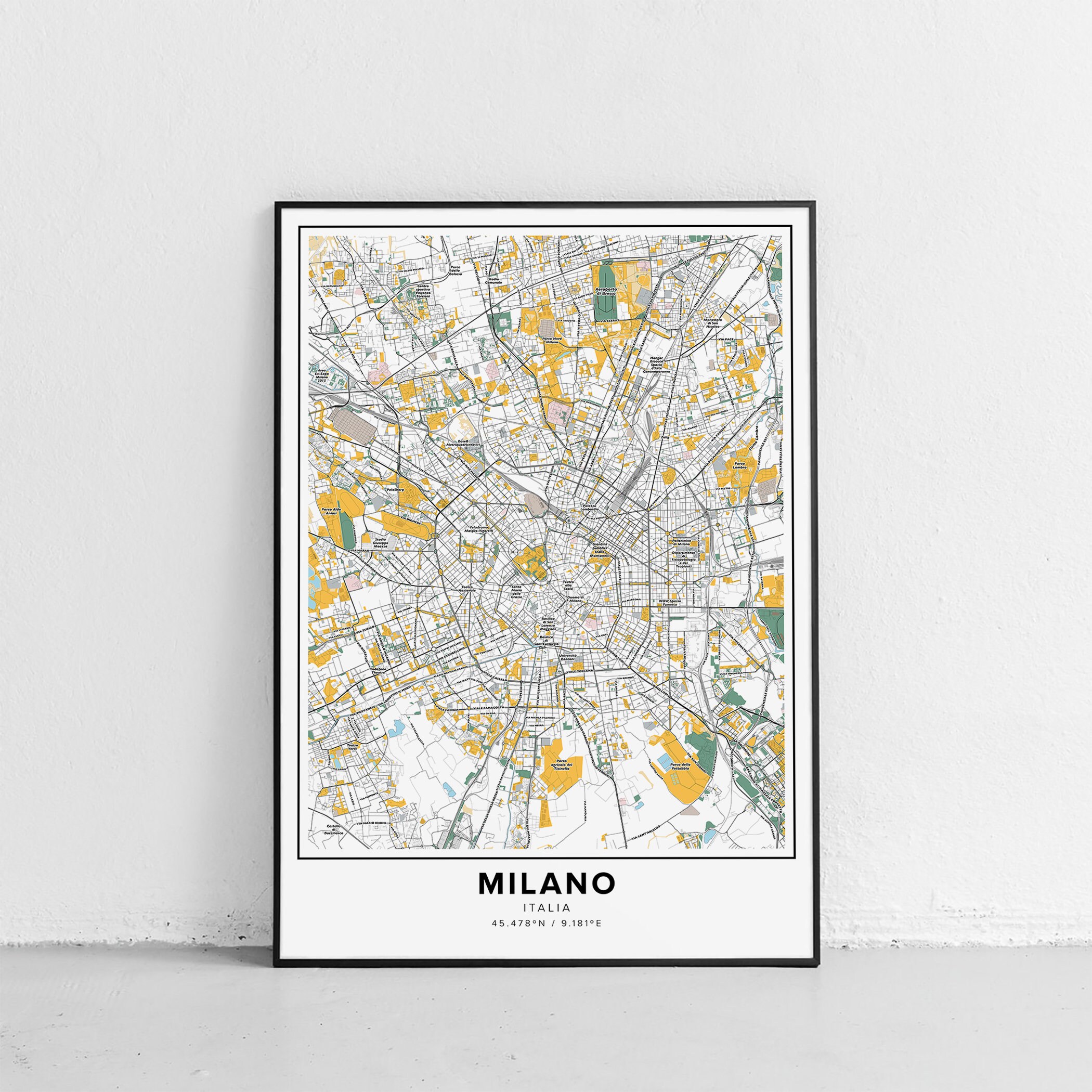 Milan Map Print, Street Names Milan Print, Printable Map of Milan, City ...