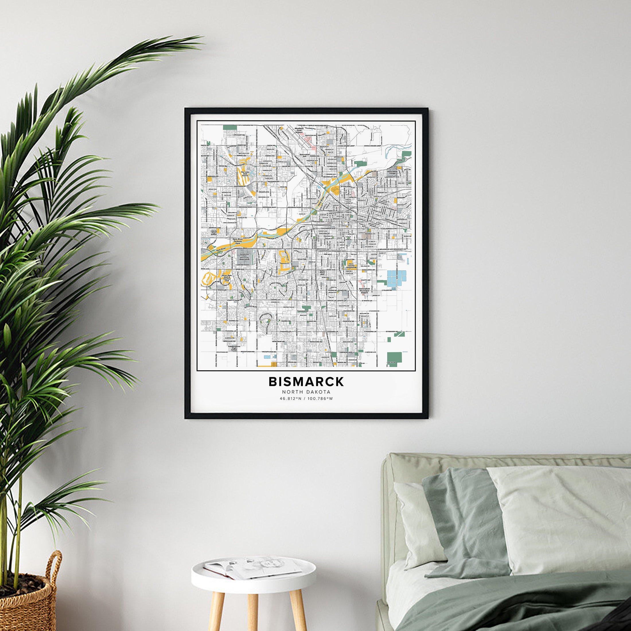 Bismarck Map Print, Street Names Bismarck Print, Printable Map of ...