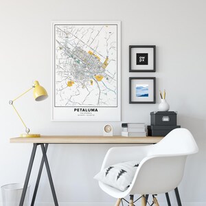 Petaluma Map Print, Street Names Petaluma Print, Printable Map of ...