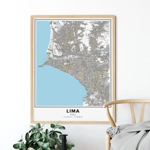 Lima Map Print, Street Names Lima Print, Printable Map of Lima, City ...