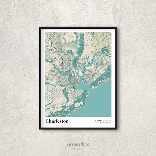 Charleston Map - Etsy