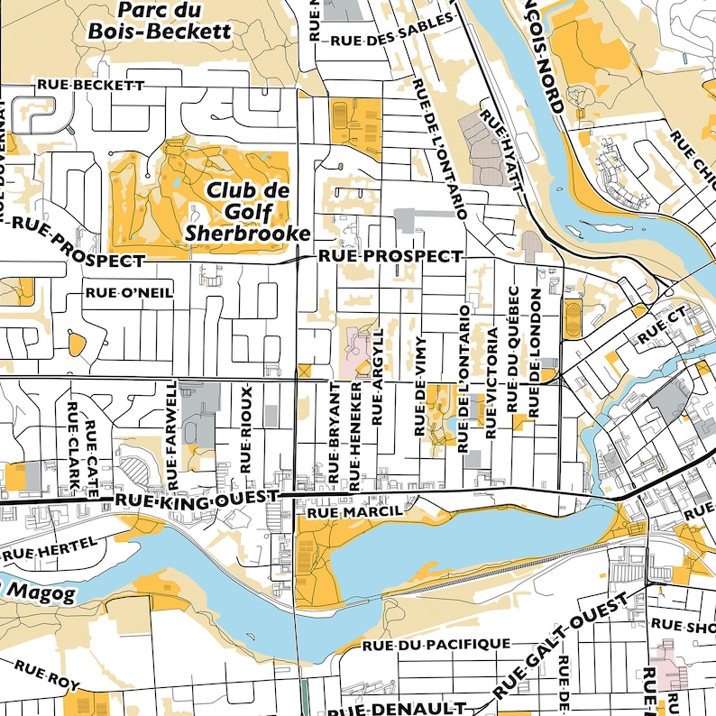 Sherbrooke Map Print Street Names Sherbrooke Print Printable - Etsy