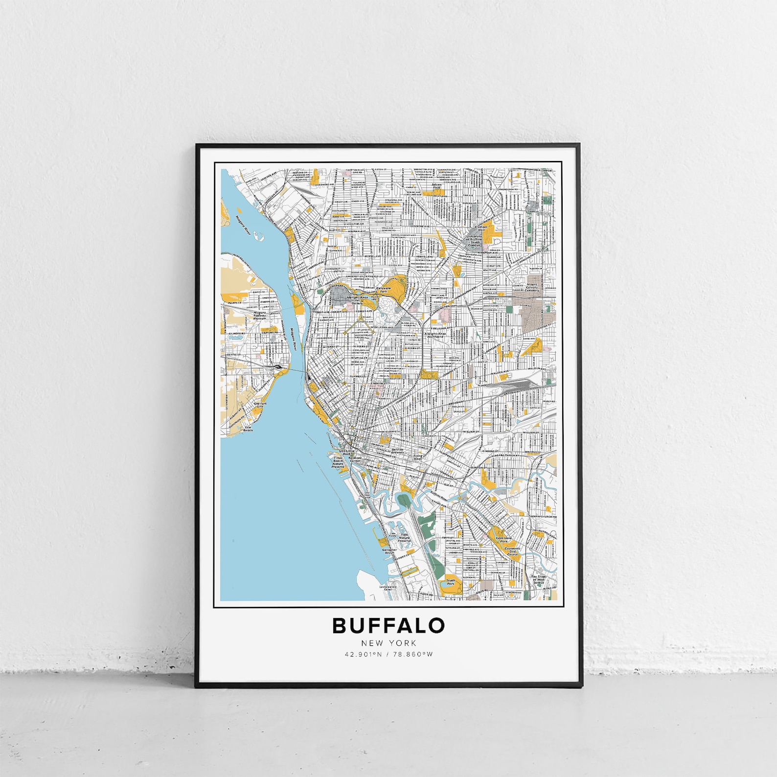 Buffalo Map Print, Street Names Buffalo Print, Printable Map of Buffalo ...