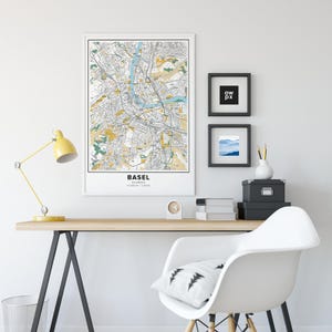 Basel Map Print, Street Names Basel Print, Printable Map of Basel, City ...