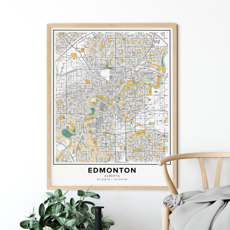 Edmonton Map Print, Street Names Edmonton Print, Printable Map of ...