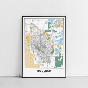 Boulder Map Print, Street Names Boulder Print, Printable Map of Boulder ...