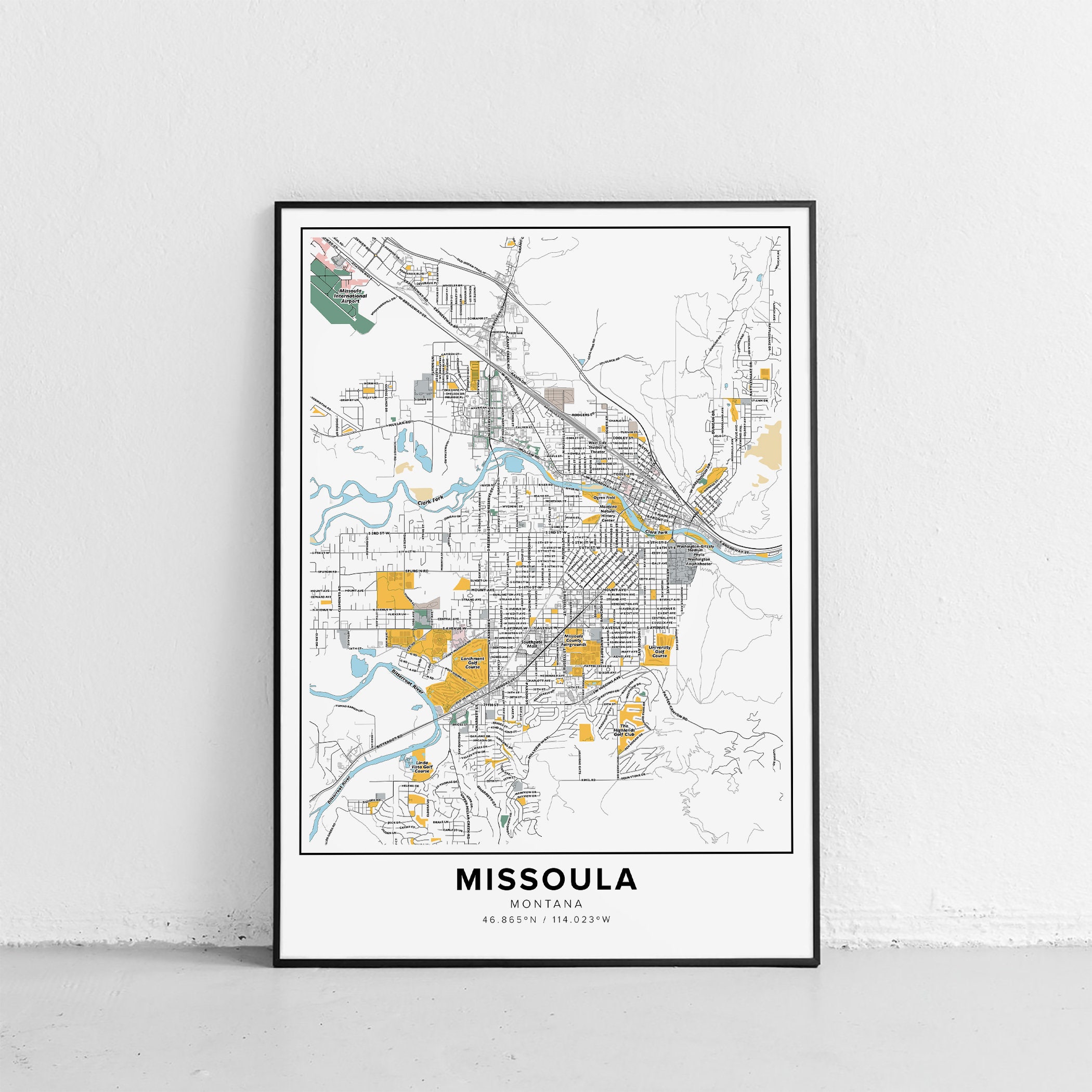 Missoula Map Print Street Names Missoula Print Printable Map - Etsy