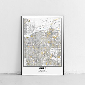 Mesa Map Print, Street Names Mesa Print, Printable Map of Mesa, City ...