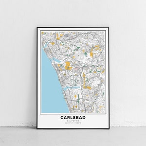 Carlsbad Map Print, Street Names Carlsbad Print, Printable Map of ...