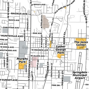Springdale Map Print, Street Names Springdale Print, Map of Springdale ...