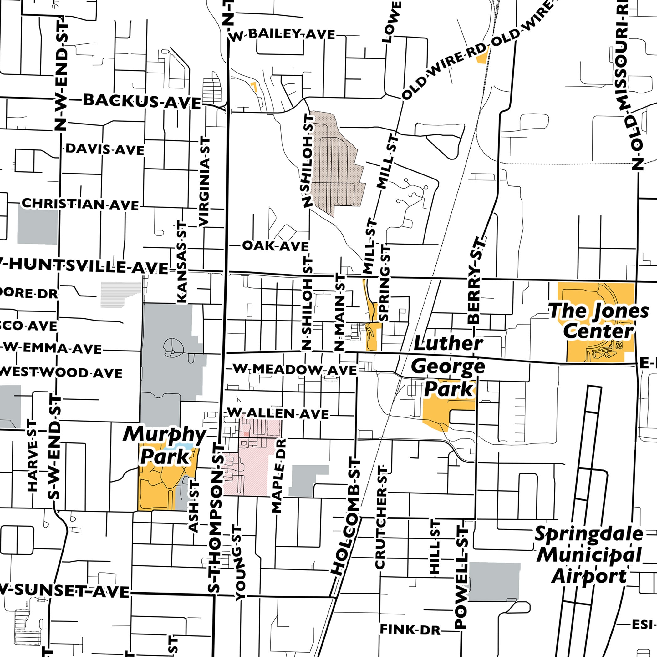 Springdale Map Print Street Names Springdale Print Map of - Etsy