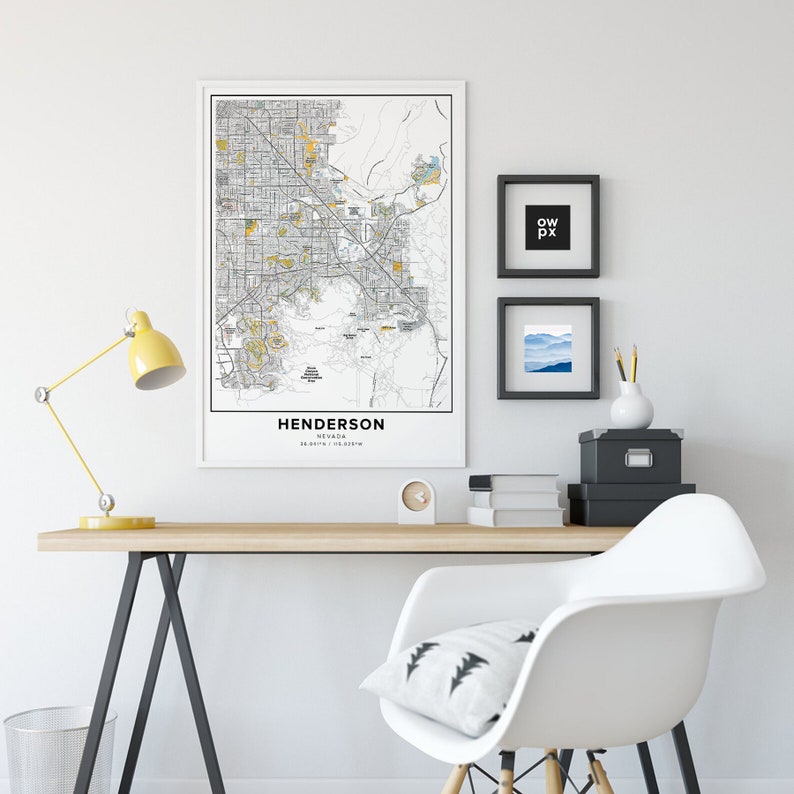 Henderson Map Print, Street Names Henderson Print, Printable Map of ...