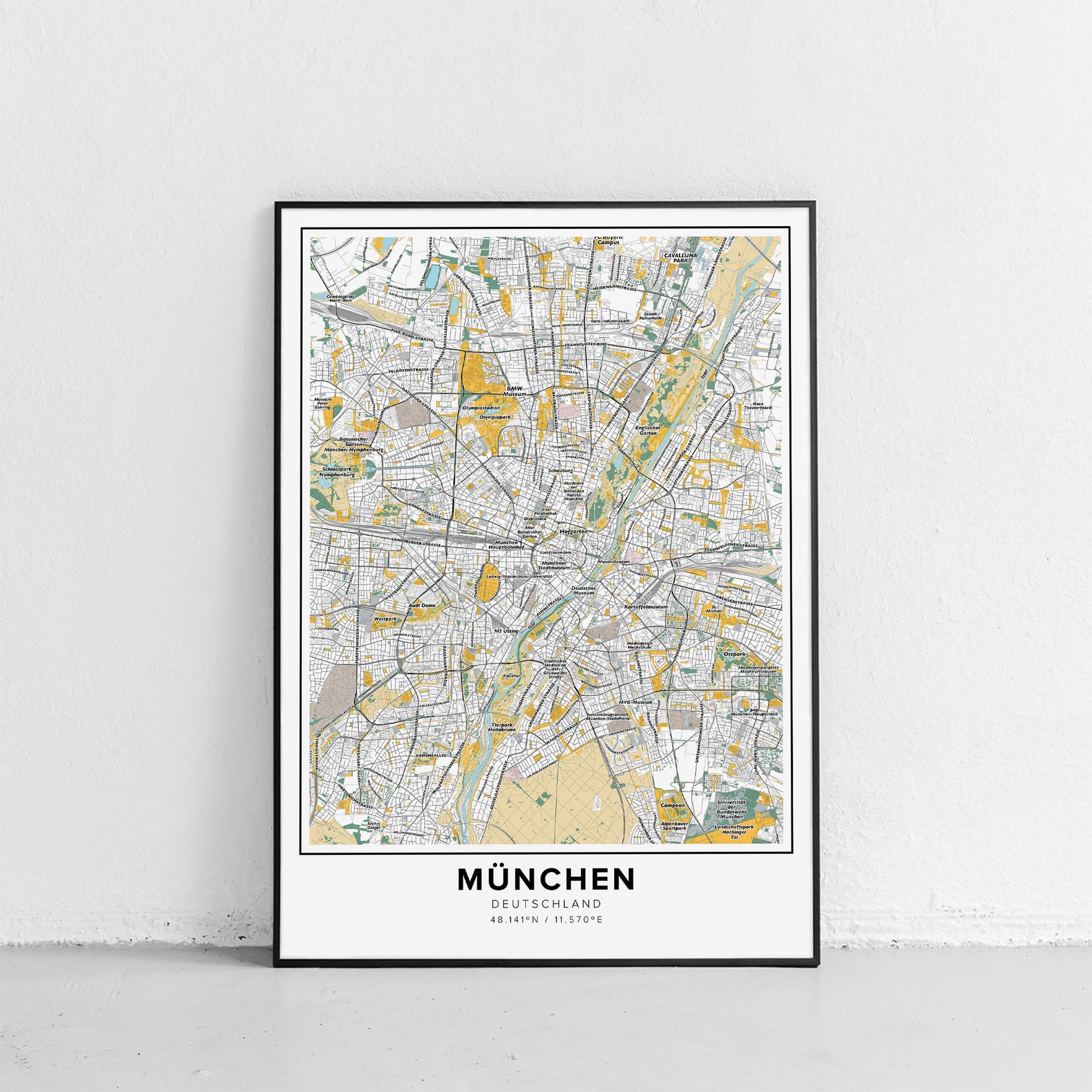 Munich Map Print, Street Names Munich Print, Printable Map of Munich ...