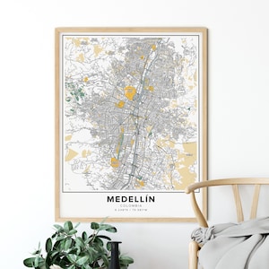Medellin Map Print, Street Names Medellin Print, Printable Map of ...