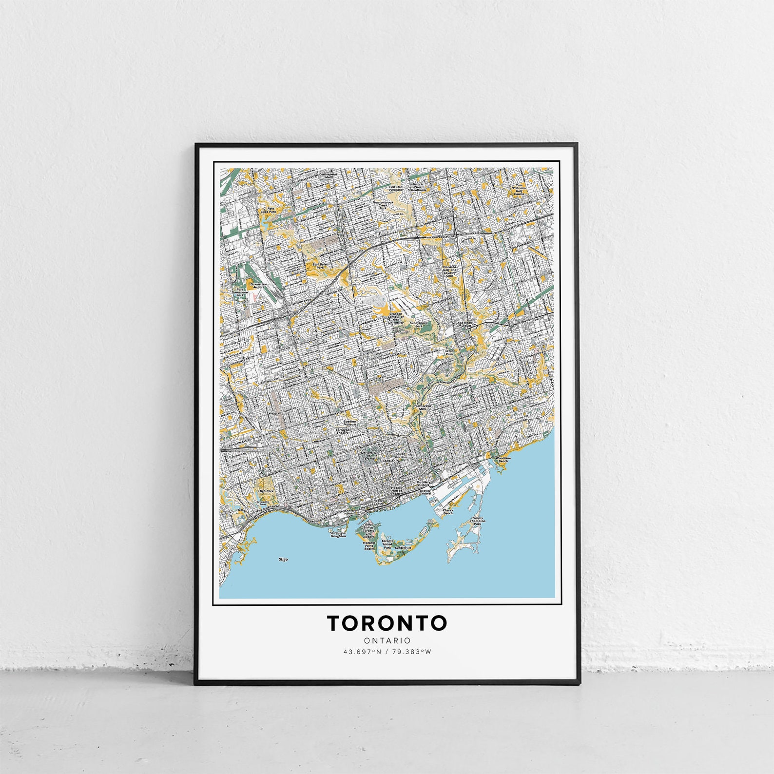 Toronto Map Print, Street Names Toronto Print, Printable Map of Toronto ...