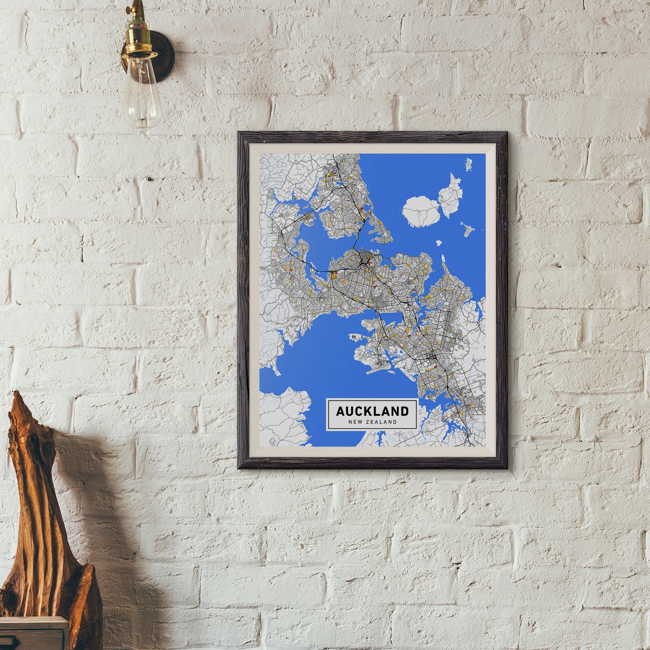 Auckland Map Auckland New Zealand Map Auckland Print - Etsy