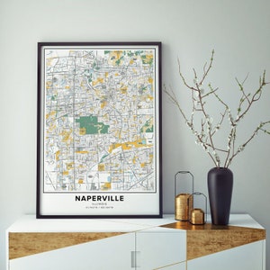 Naperville Map Print, Street Names Naperville Print, Map of Naperville ...