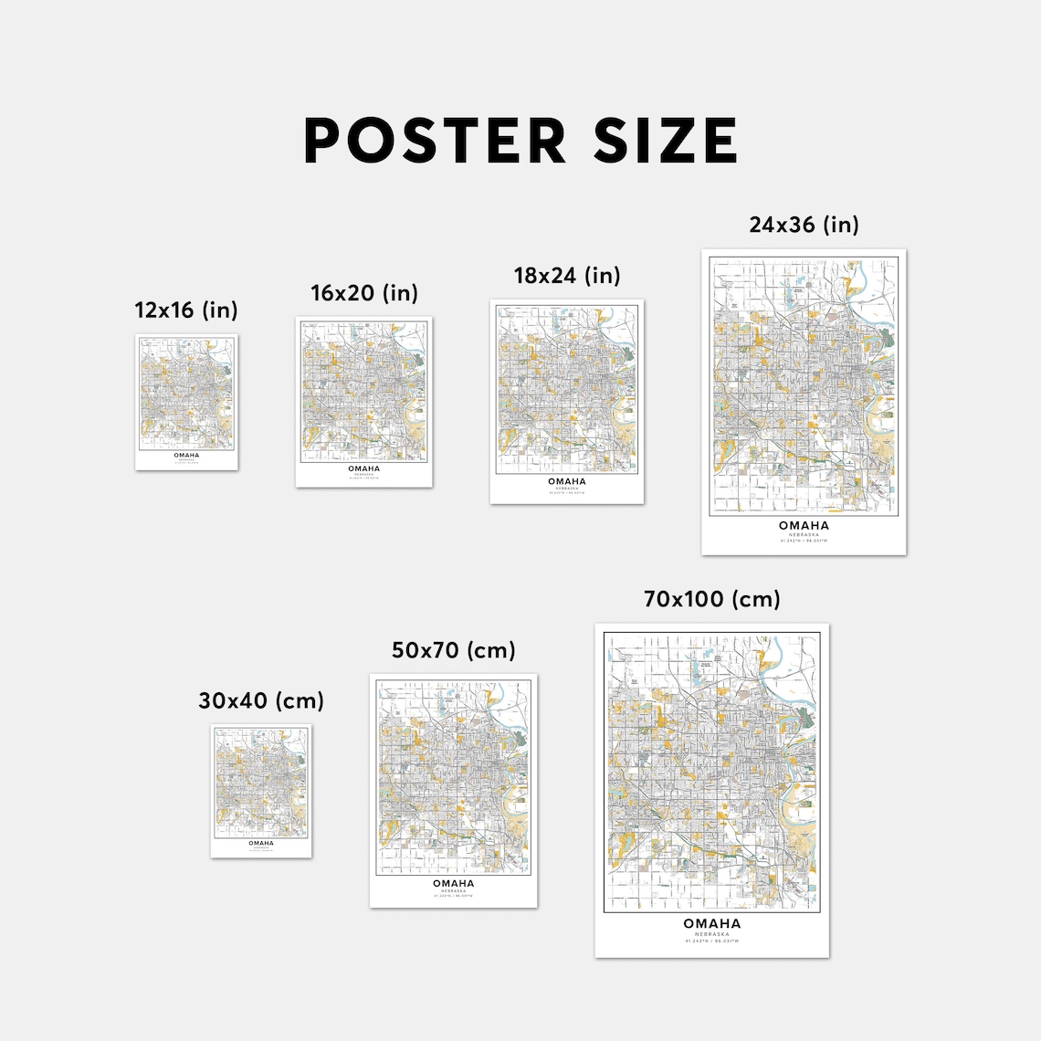 Omaha Map Print, Street Names Omaha Print, Printable Map of Omaha, City ...