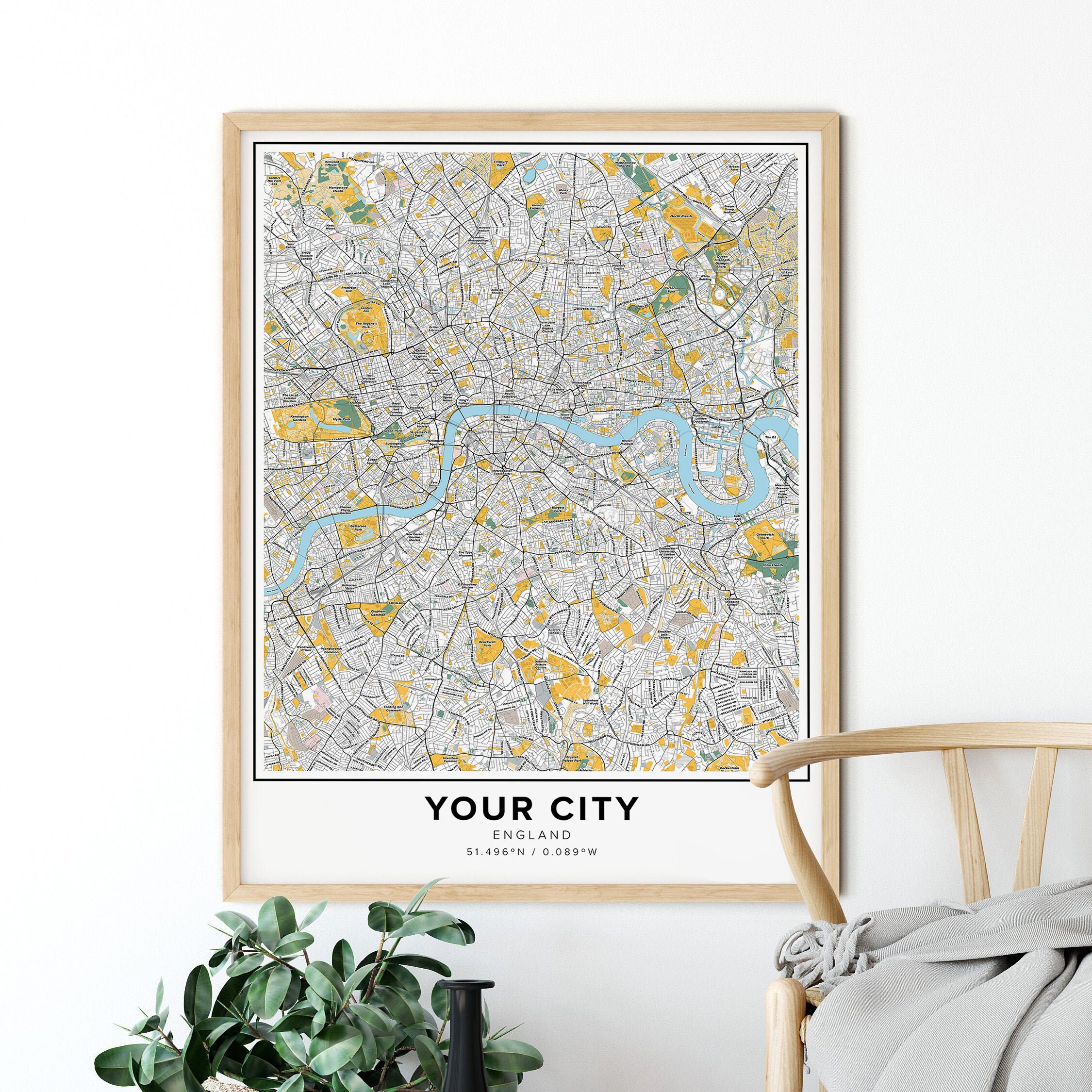 Custom Map Print Street Names Custom Print Custom Street - Etsy