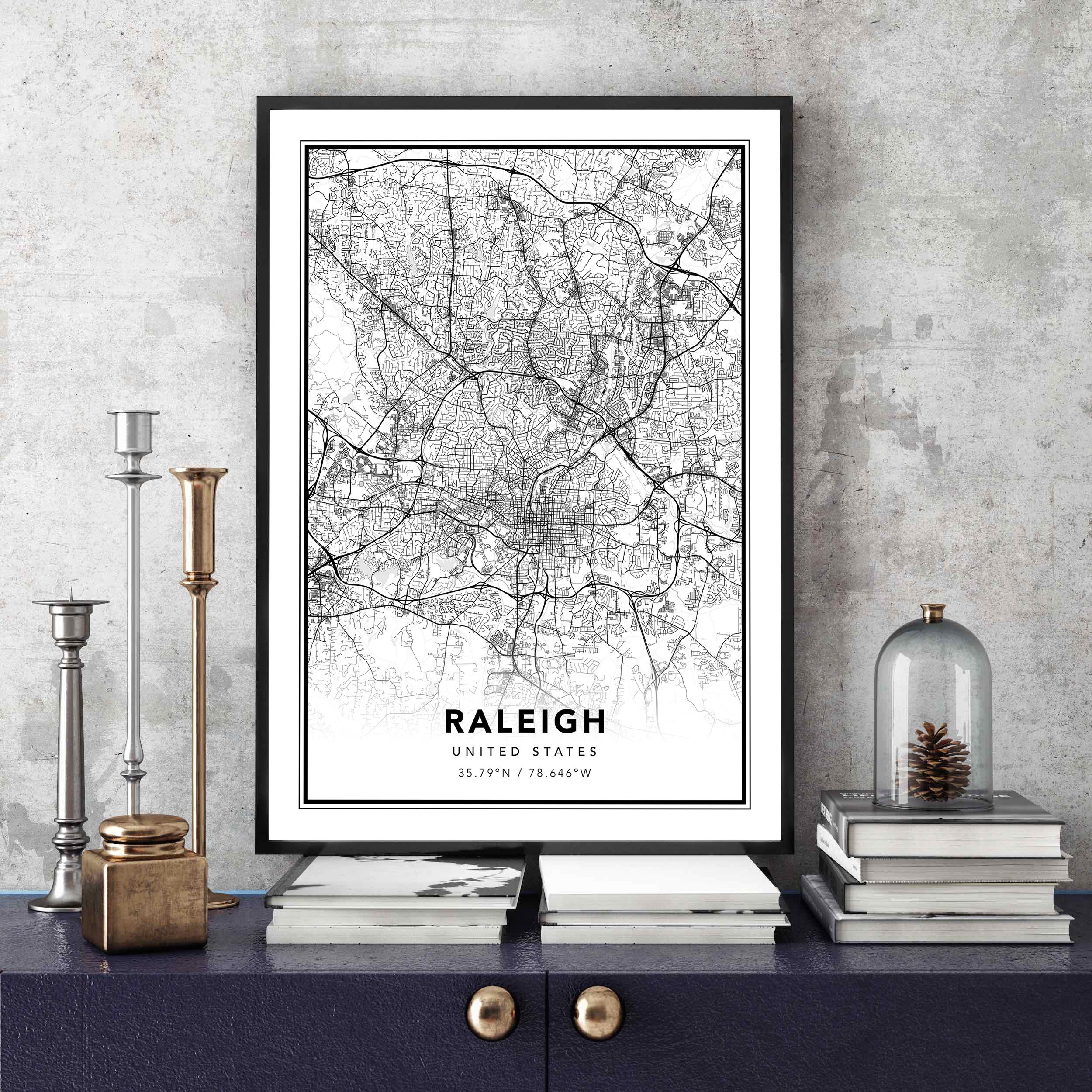 Raleigh Map Print Raleigh Poster Raleigh Wall Art Raleigh - Etsy