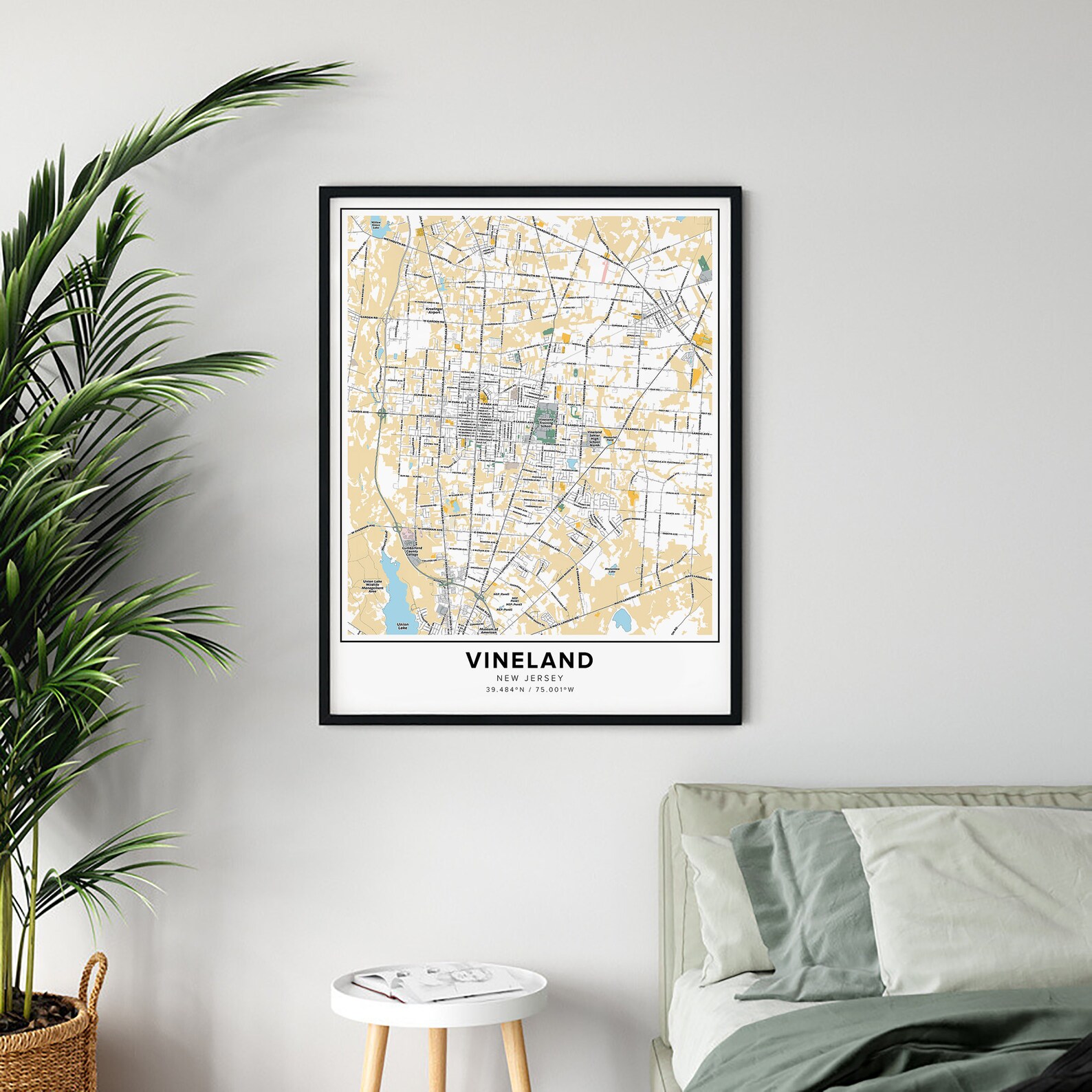Vineland Map Print, Street Names Vineland Print, Printable Map of ...