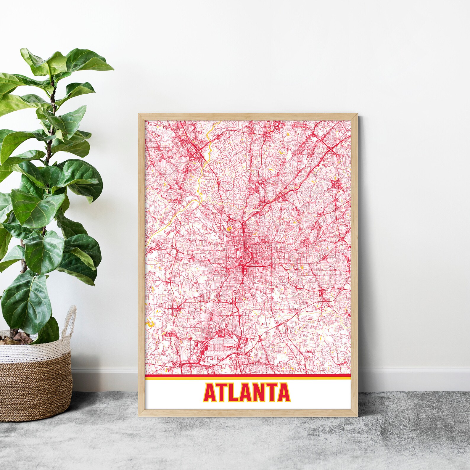 Atlanta Map Print, Atlanta Georgia Map Wall Art, Atlanta Decor Print ...