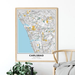 Carlsbad Map Print, Street Names Carlsbad Print, Printable Map of ...
