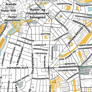 Odense Map Print, Street Names Odense Print, Printable Map of Odense ...