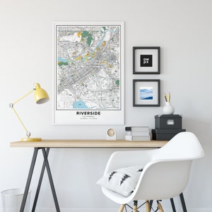 Riverside Map Print, Street Names Riverside Print, Printable Map of ...