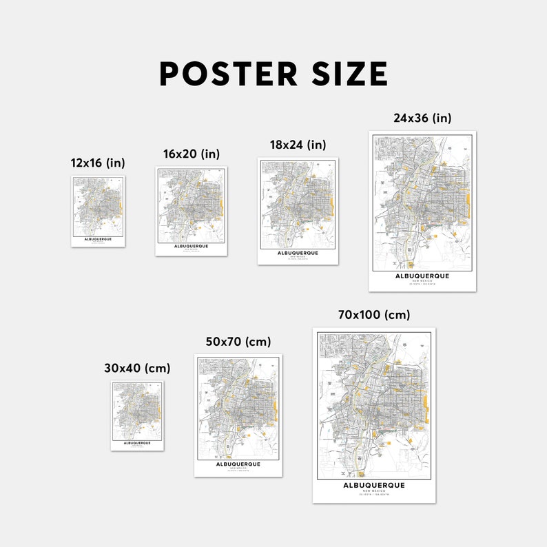 Albuquerque Map Print, Street Names Albuquerque Print, Map of ...
